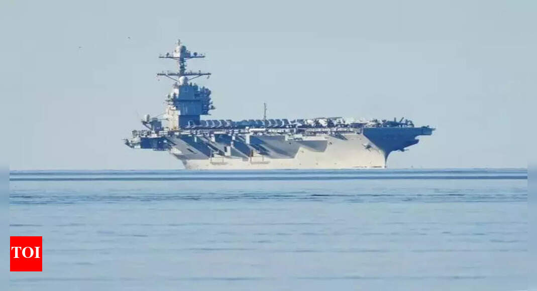 US navy aircraft carrier USS Gerald Ford in Eastern Mediterranean sea amid Israel-Hamas conflict ...