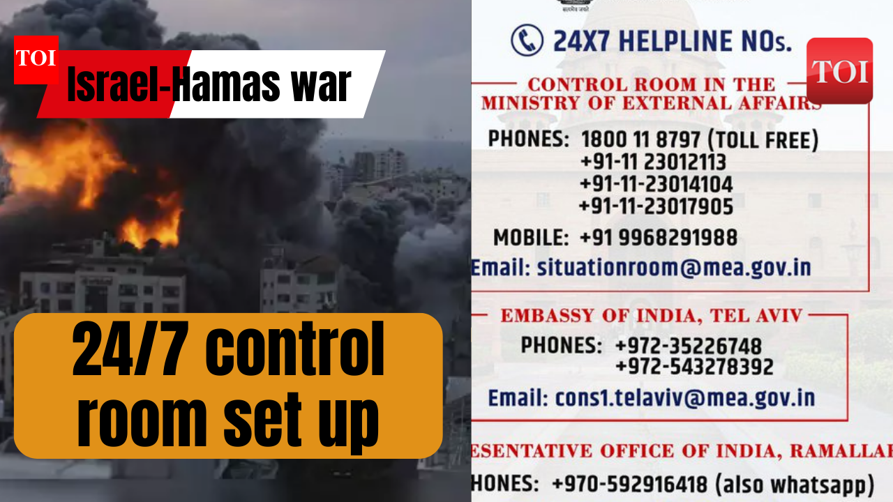 MEA sets up 24/7 control room, helpline for Indians in Israel and ...