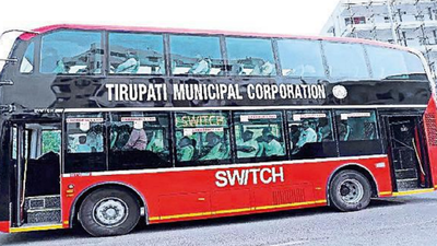 First double decker bus service launched in temple city of Tirupati ...
