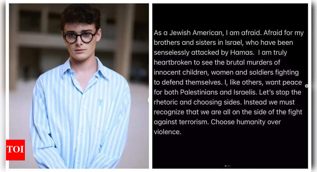 'Stranger Things' star Noah Schnapp addresses Israel-Hamas conflict in ...