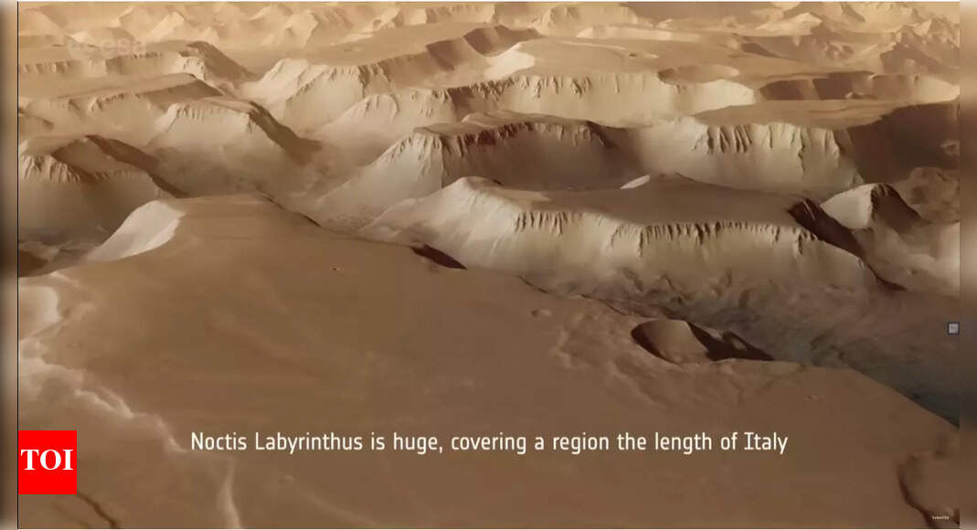 Breathtaking views of Mars' Labyrinth of Night and colossal valleys ...