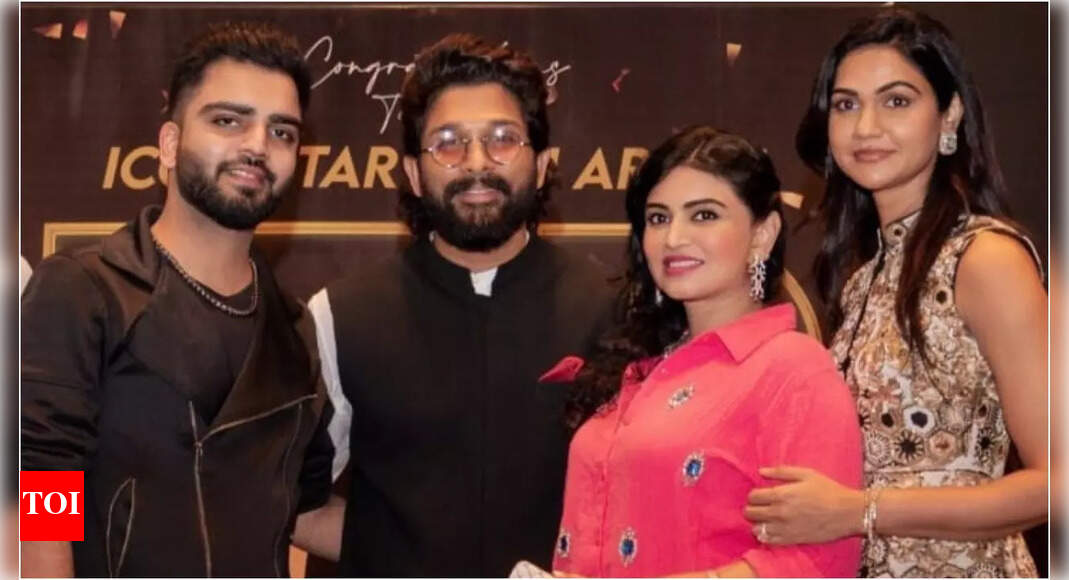 Allu Arjun celebrates National Film Award win with family - view pics ...