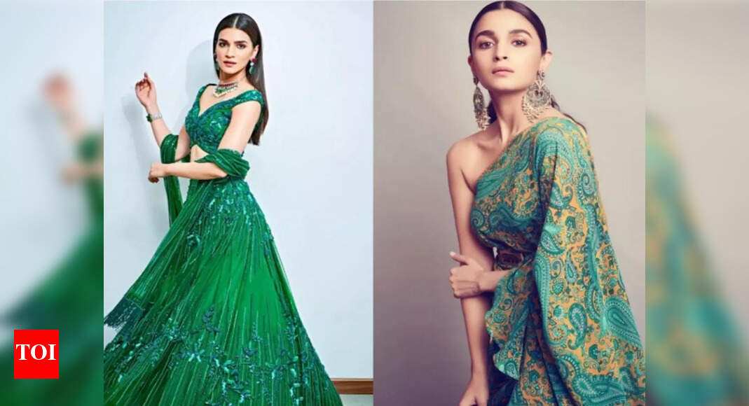 Peacock green: Colour of Navratri Day 9, how to style it | - Times of India
