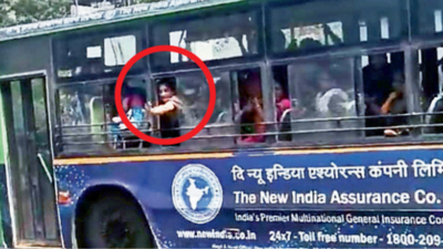 Pune PMPML Bus: Narrow escape for many on Senapati Bapat Road as PMPML driver reverses bus at ...