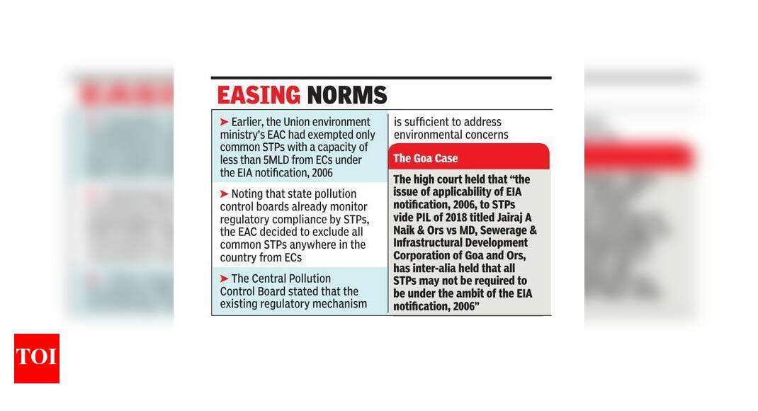 Green nod leeway for STPs on Goa HC order | Goa News - Times of India