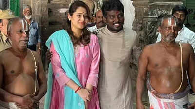 Atlee visits the ancestral temple with his wife Priya after the 'Jawan ...