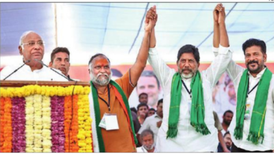 KCR betrayed Sonia Gandhi, turned Telangana into debt-ridden state: Kharge - Times of India