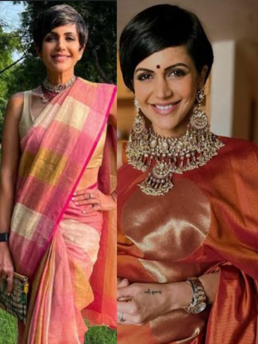 Take cues from Mandira Bedi's saree looks for this festive season ...