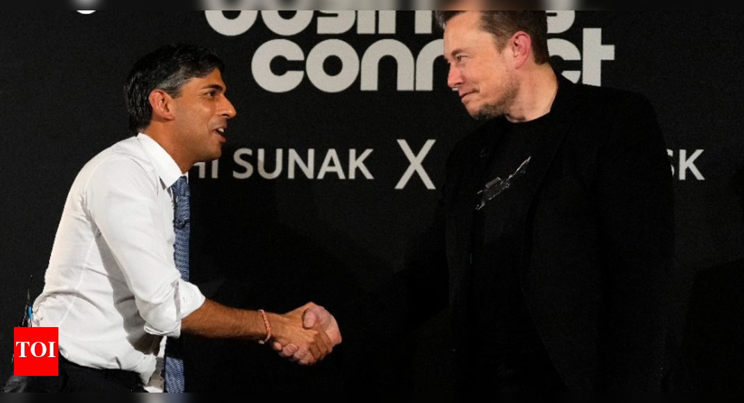 Musk: Elon Musk discusses perils and benefits of AI with Rishi Sunak - Times of India