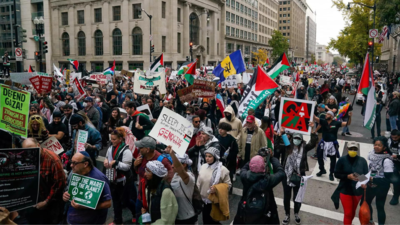 Protests erupt in Washington over President Biden’s policy towards Gaza ...