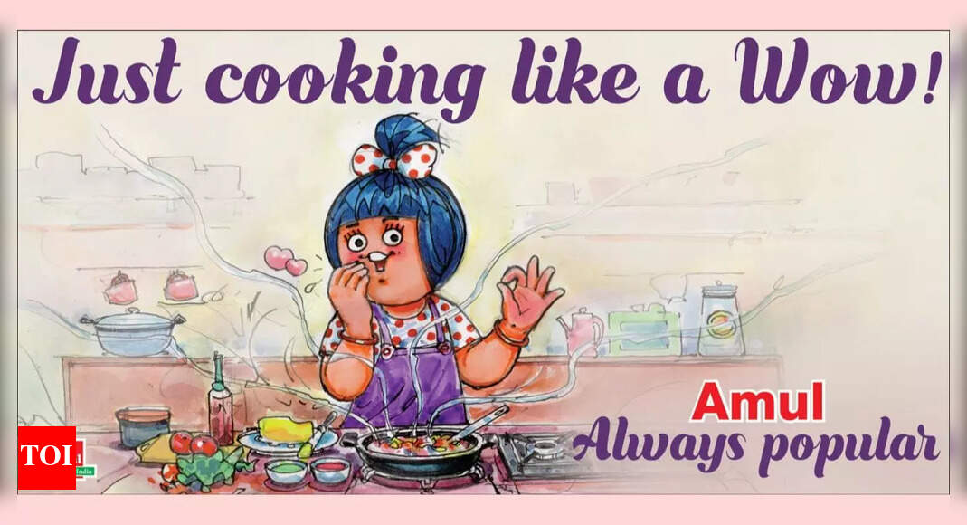 "Just Cooking Like a Wow!": Iconic Amul girl joins the trend - Times of ...
