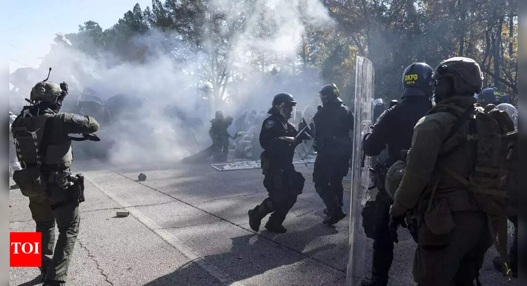 Pro-Palestinian: Police and protesters clash at Atlanta training center ...