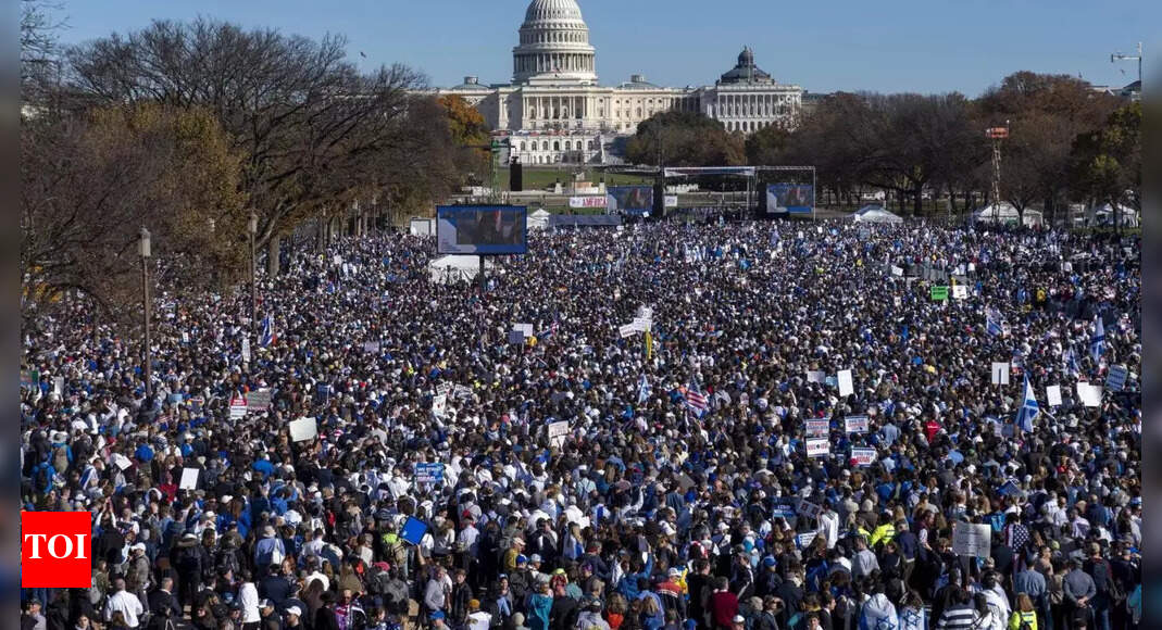 Washington: Tens of thousands rally for Israel in Washington - Times of ...