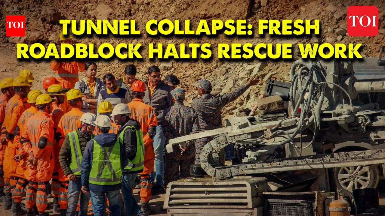 Uttarkashi tunnel collapse: Rescue work halted again as loud cracking ...