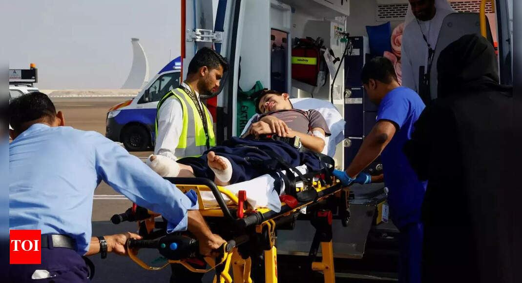Sick, wounded children from war-torn Gaza airlifted to UAE - Times of India