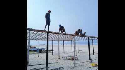 After a delay, shacks begin to come up along Salcete coastline | Goa ...