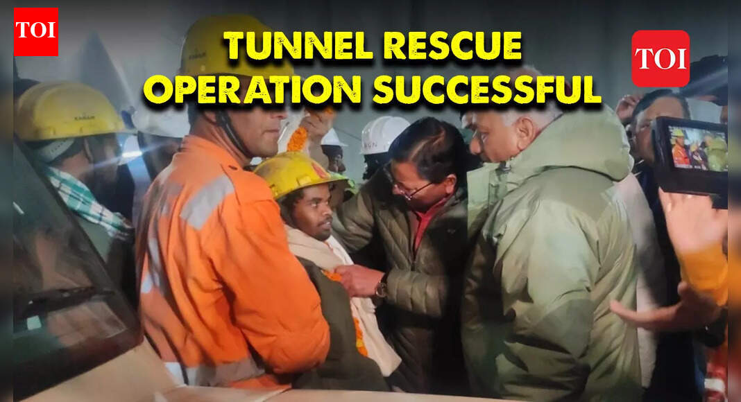 Uttarkashi tunnel breaking News: CM Dhami meets first worker rescued ...