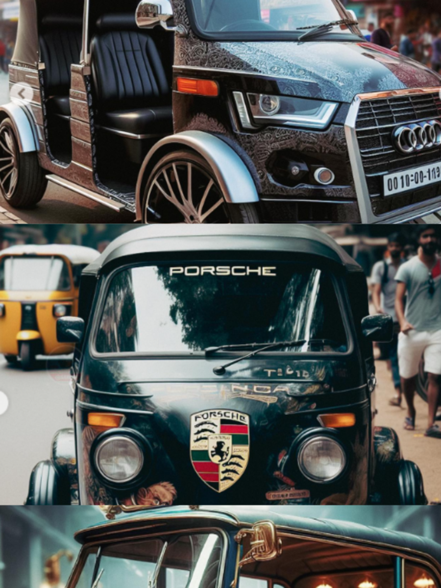 AI Imagines Luxury Branded Auto-Rickshaws! Ferrari, Porsche, Buggati ...