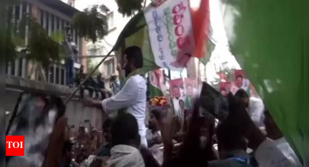 Congress' Revanth Reddy holds roadshow in Hyderabad as party set to ...