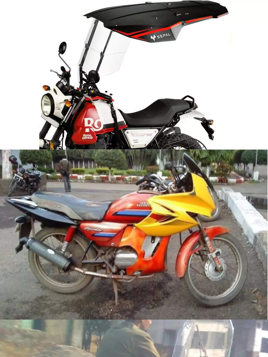 5 Stupid Motorcycle Modification Found In India Only - Overhead roof ...
