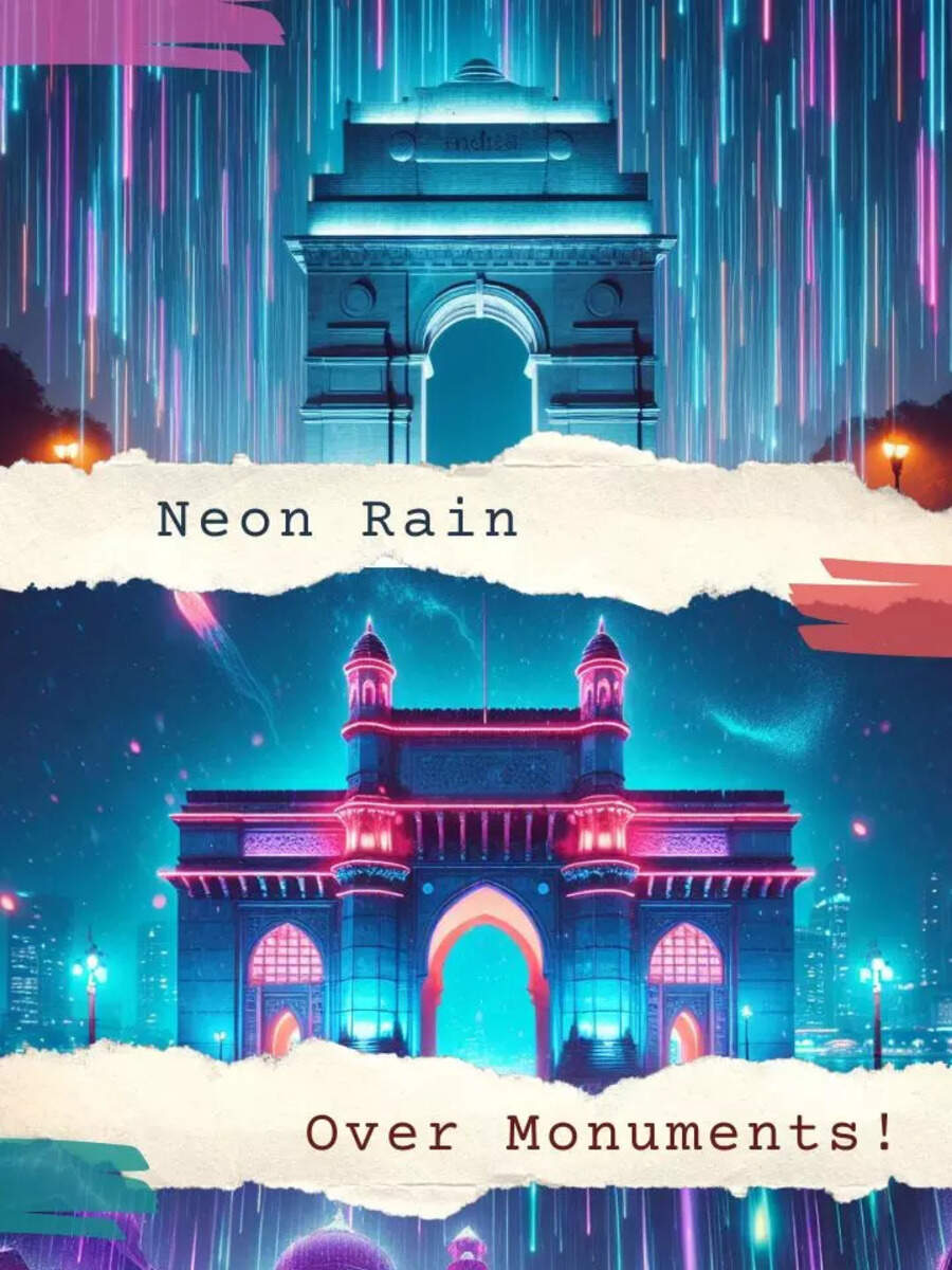 AI Pours Neon Rain Over Famous Monuments in India: From India Gate, Taj ...