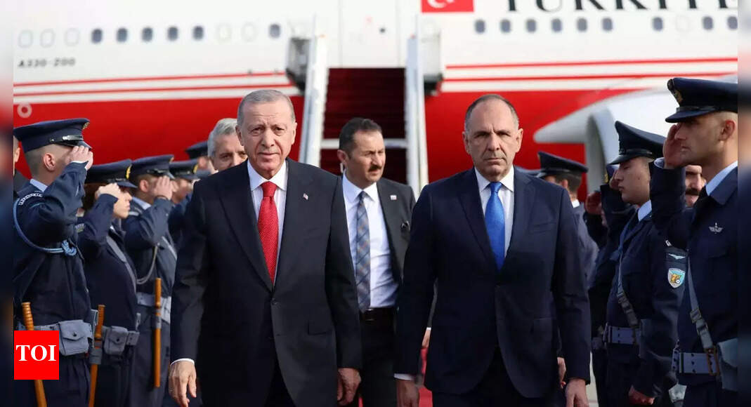 Turkish President Erdogan visits Greece in an effort to mend strained relations - Times of India