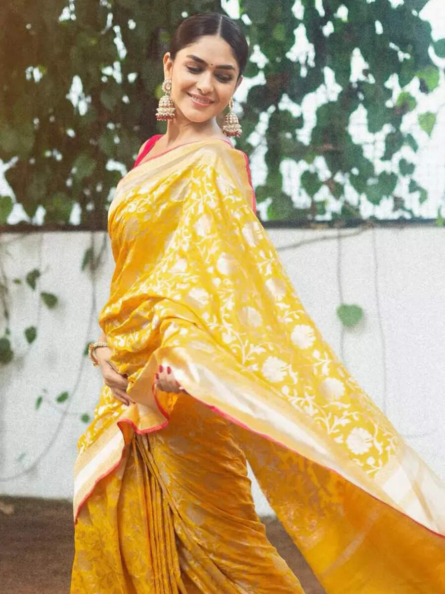 Mrunal Thakur exudes ethnic goals for every bride-to-be in a yellow ...