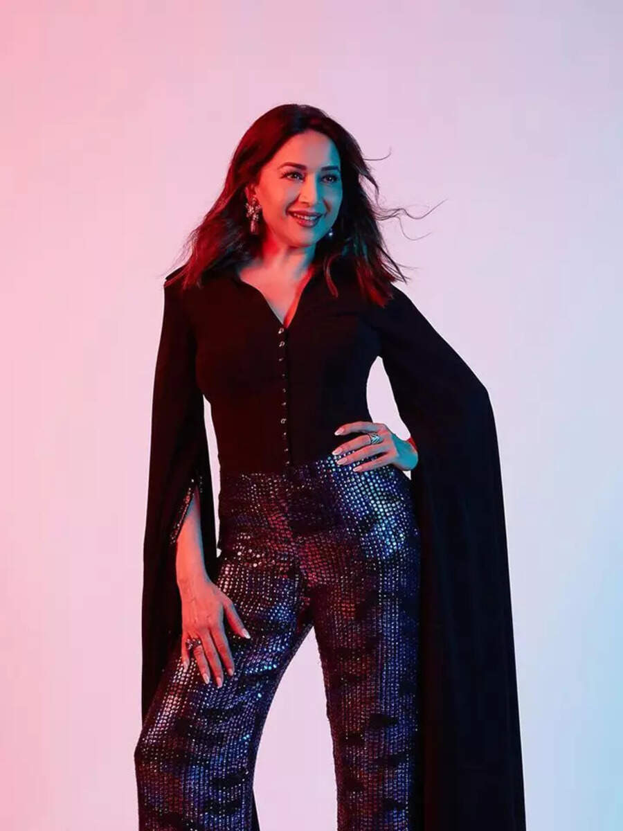 Madhuri Dixits Love Affair With Black Outfits Takes Center Stage Times Of India