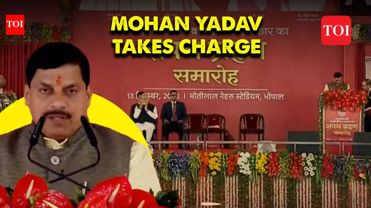 Watch: New Madhya Pradesh chief minister Mohan Yadav takes oath along ...