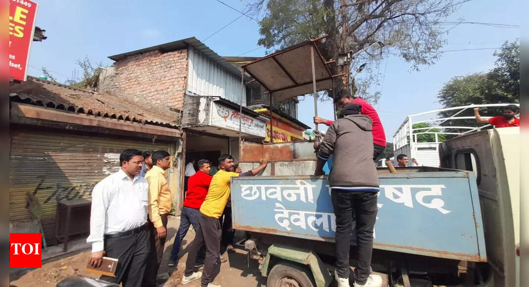 Anti-encroachment drive in Deolali camp | Nashik News - Times of India