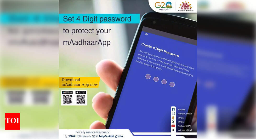 Here’s how you can set up four digit password for mAadhaar app - Times of India