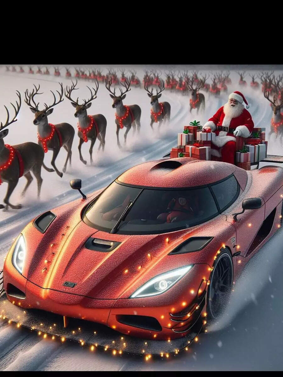 10 AI-Generated Images Of Santa's Car For Christmas 2023, Lamborghini ...