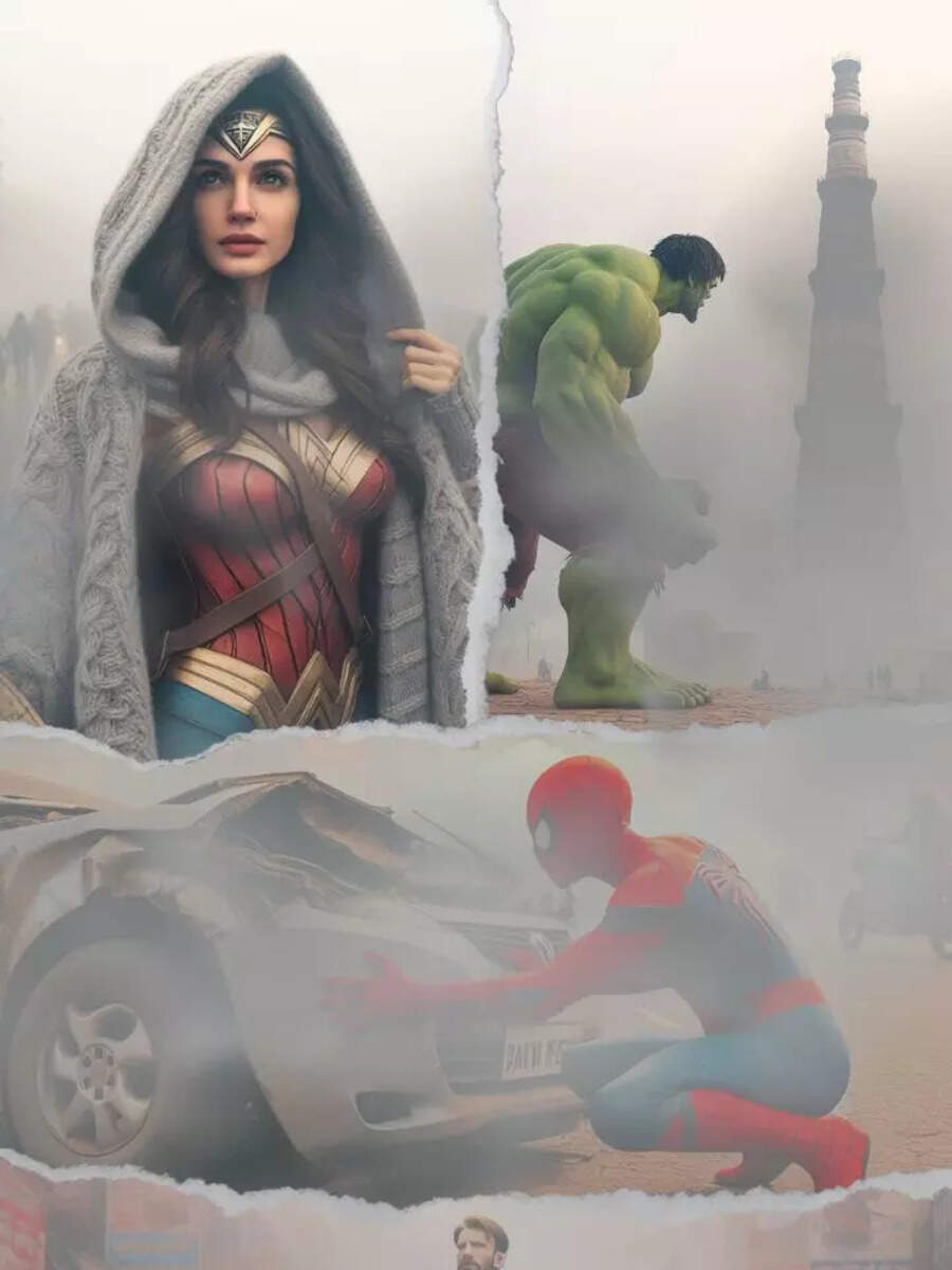 AI Reimagines Superheroes Struggling During Fog in Delhi: Wonder Woman ...