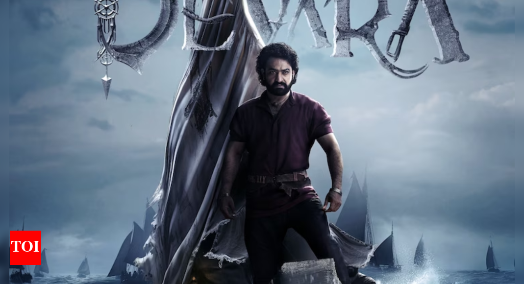 NTR Jr stands defiantly on a boat in new 'Devara' poster | Telugu Movie ...