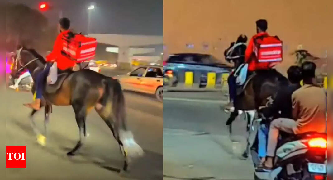 Innovative! Zomato agent delivers food riding on a horseback, watch ...