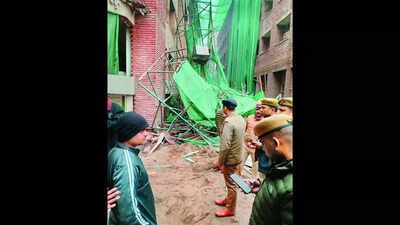 Scaffolding Collapses: Scaffolding Collapses At Hospital Site, Worker ...