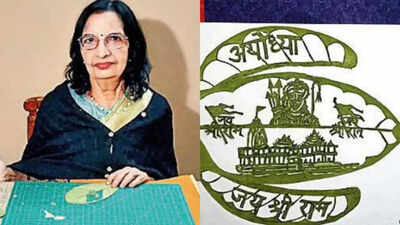 Inspired by Japanese artist, Meerut homemaker creates Ram temple 'leaf ...