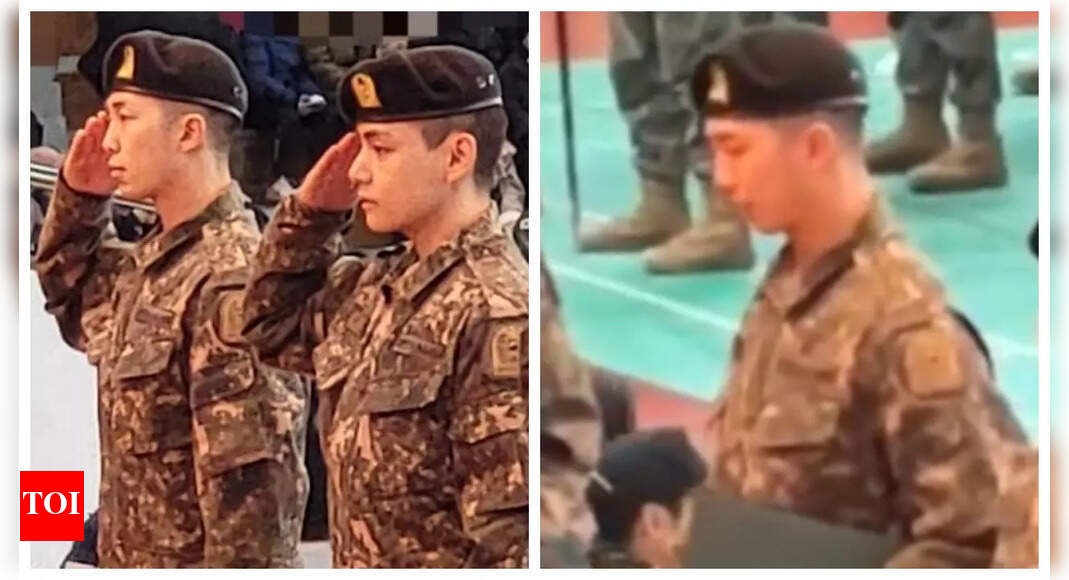 BTS’ RM And V recognised as elite military trainees during graduation ...