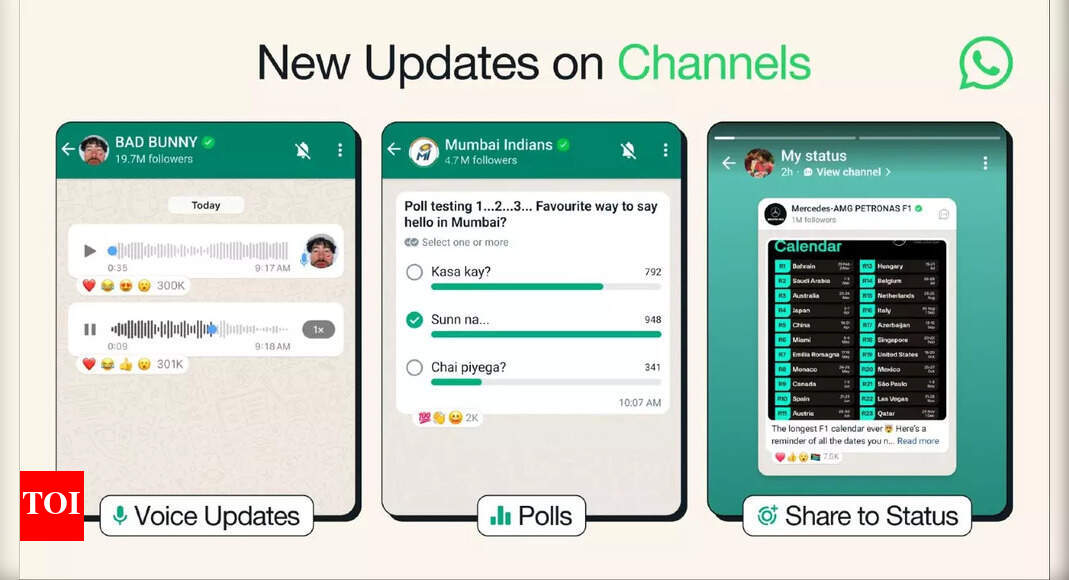 WhatsApp rolls out voice notes and three other features to Channels ...