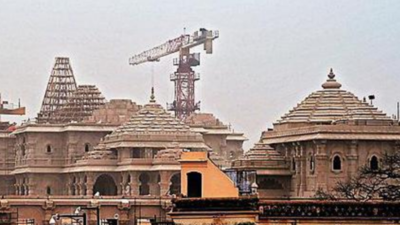 Makeshift 'shikhar' now adorns temple's top | India News - Times of India