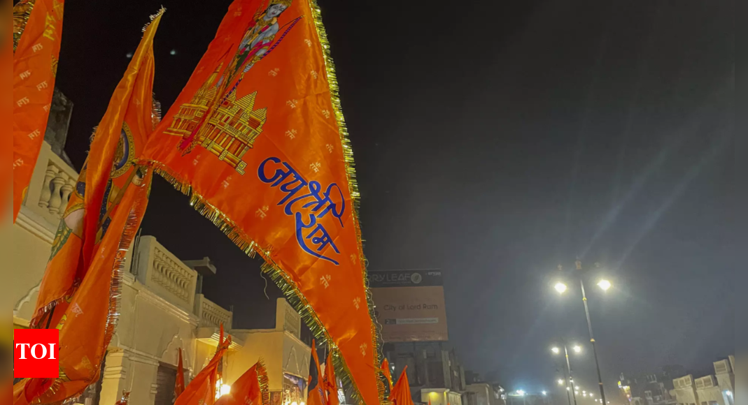 Ayodhya skyline imbued with saffron as flags dot buildings | India News ...