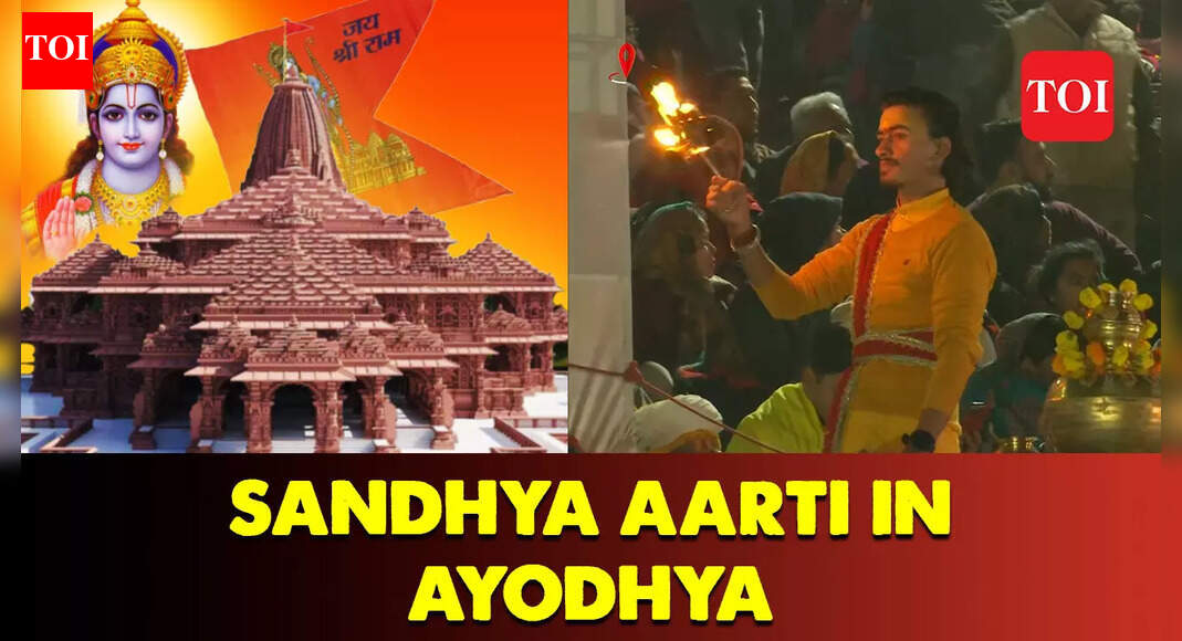 ‘Sandhya Aarti’ performed at Saryu Ghat in Ayodhya on eve of Ram temple ...