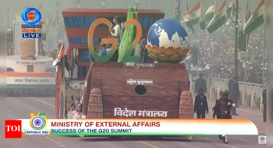 MEA tableau showcases India's G20 Summit success at 75th Republic Day ...