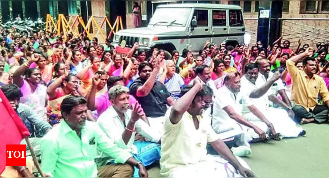 DBC Workers: DBC Workers Protest Termination Order by Madurai ...