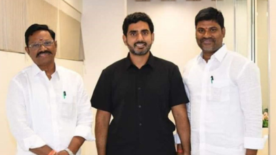 Satyavedu YSRCP legislator meets Nara Lokesh | Hyderabad News - Times of India