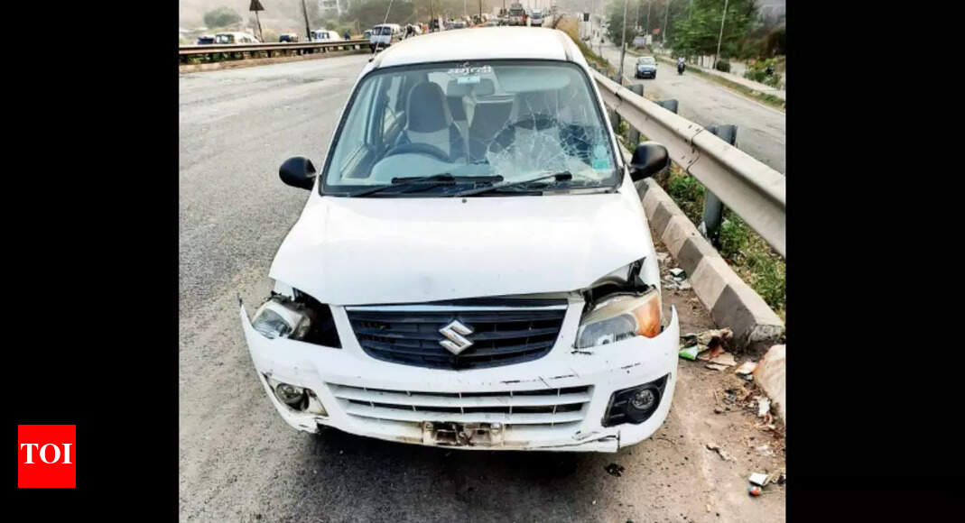 2 Road Workers Fall Off Bridge After Car Hits Them In Warje | Pune News ...
