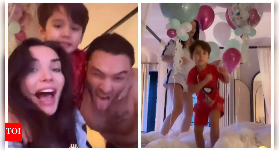 Amy Jackson celebrates birthday with fiancé Ed Westwick and her son ...