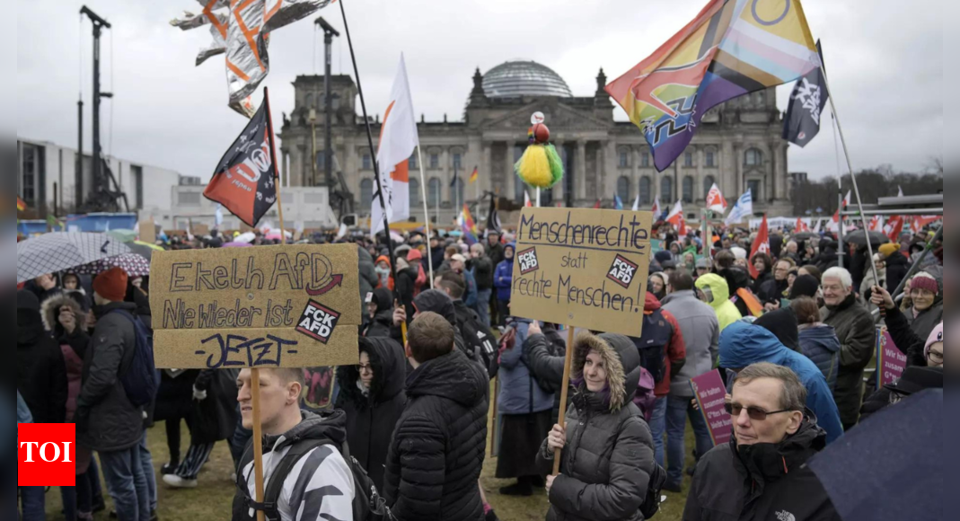 Around 150000 Gather In Berlin For Latest Round Of Protests Against Far Right Times Of India