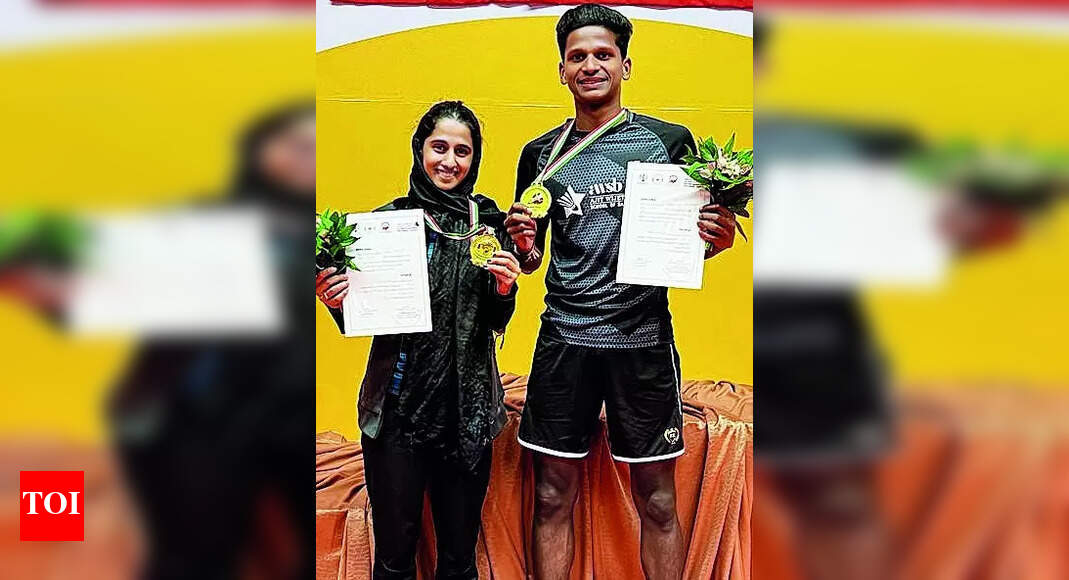 Satish-Aadya Pair: Satish-Aadya pair wears crown at Iran Fajr ...