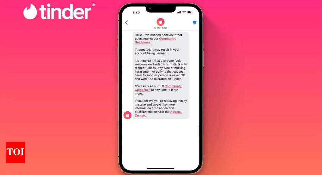 Tinder announces new user warnings: All the details | - Times of India